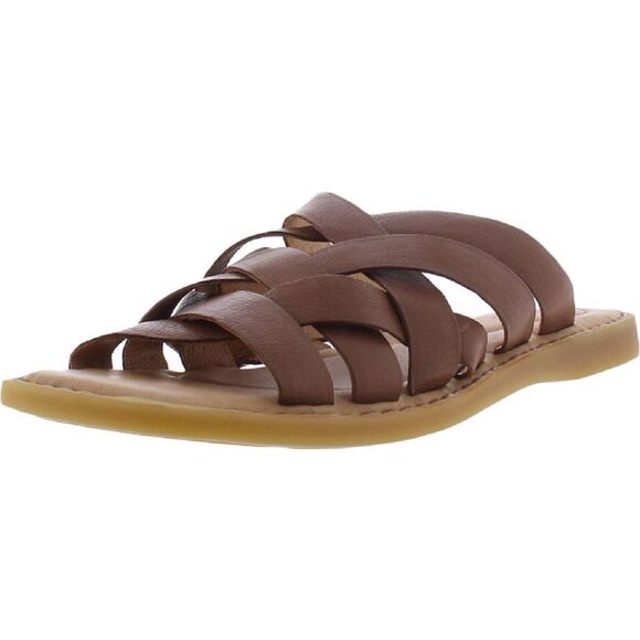 Born | Shoes | Born Womens Isle Brown Strappy Woven Leather Slide ...